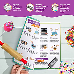KIDSTIR Kids Baking Set DIY Baking Kits, Cake Pop Kit with Everything, All-in-One Baking Kit with Cake Pop Stand, Pre-Measured Ingredients, Best Gift Idea for Boys and Girls Ages 6-12. Vanilla