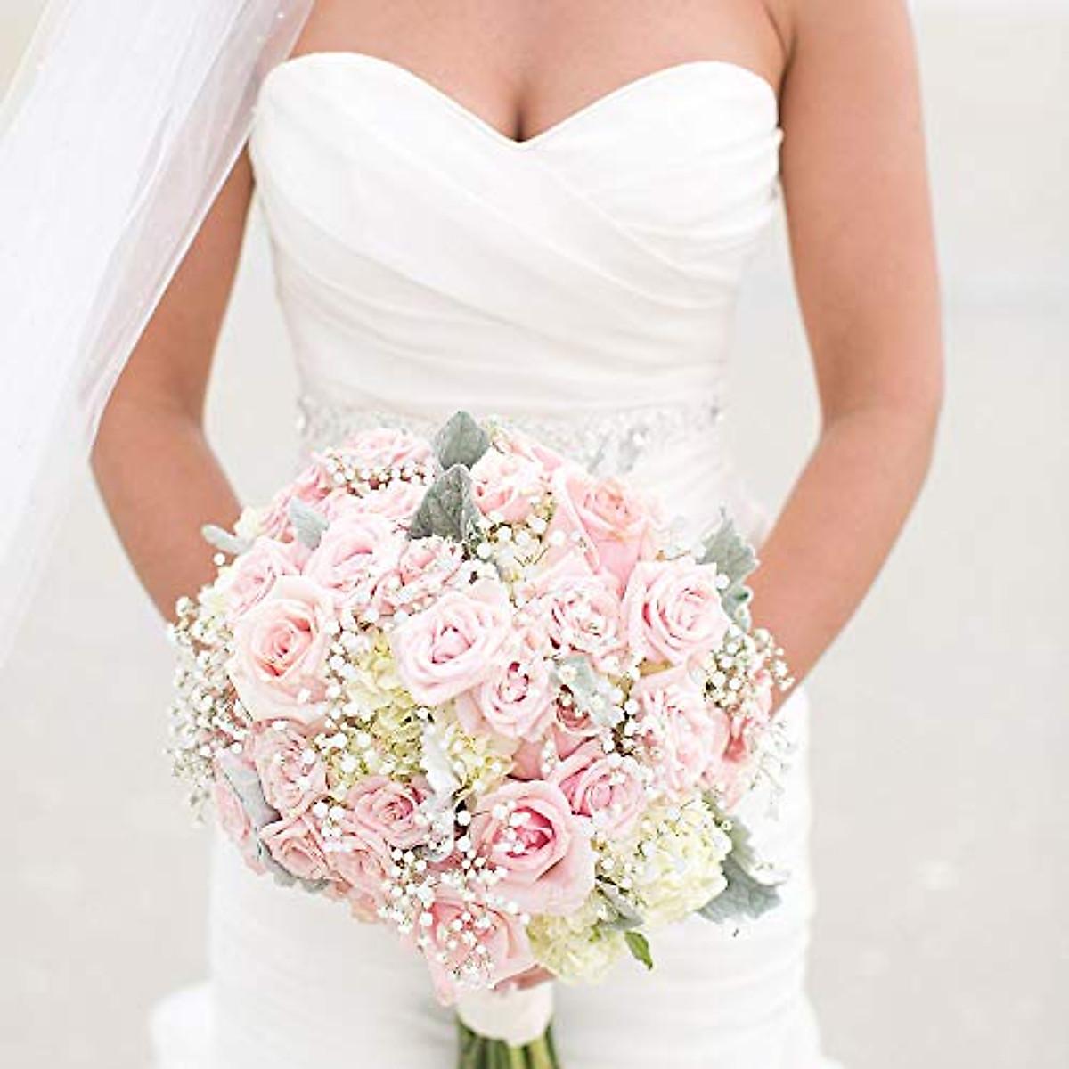 Veryhome 10PCS 30 Bunches White Babys Breath Flowers Artificial White Fake Flowers Gypsophila DIY Floral Bouquets Arrangement Wedding Home Decor（VASE NOT Included）