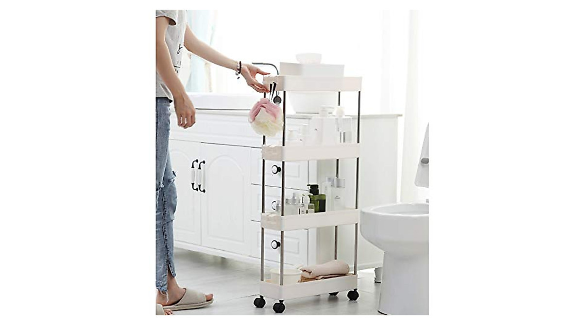 Modern Home 4 Tier Narrow Storage Organizer Rack