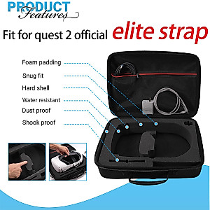 RIGICASE Hard Carrying Case for Oculus Quest 2/3 VR Gaming Headset Strap and Touch Controllers, thick foam padded storage bag box for quest 2 3