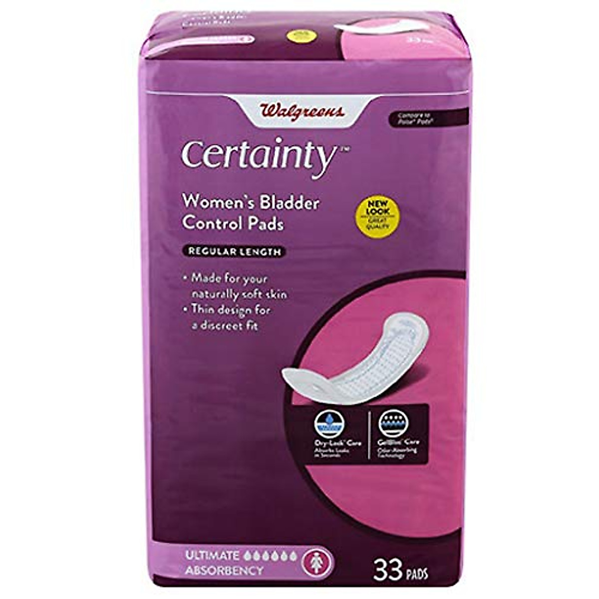 Walgreens Certainty Women's Bladder Control Pads, Ultimate Absorbency, Regular Length (4)