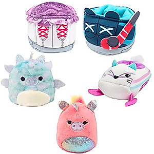 Squishmallows Squishville Mini 2" Plush 5pc Value Playset - Amazon Exclusive - Hockey Ice Skate Set w/ 2 Pets & 3 Soft Accessories & Vehicle - Official Kellytoy - Gift for Kids