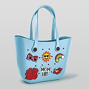 Qujior 6 Pack Bogg Bag Charms - 3" Decorative Bogg Charms - Beach Tote Bag Accessories for Bogg Bag, Simply Southern