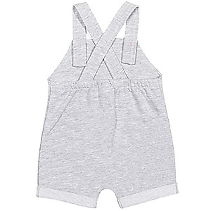 STAR WARS The Child Infant Baby Girls French Terry Snap Short Overalls T-Shirt and Headband 3 Piece Outfit Set Light Gray 18 Months