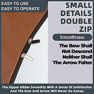 ZSHJGJR Traditional Takedown Recurve Bow Case - 60 inch Archery Bow Cases, PU Leather Recurve Bow Case with 6 Arrow Slots, Moisture, Splash & Sun Protection Mounted Archery Bow Bag Accessory