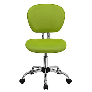 Flash Furniture Mid-Back Apple Green Mesh Padded Swivel Task Office Chair with Chrome Base