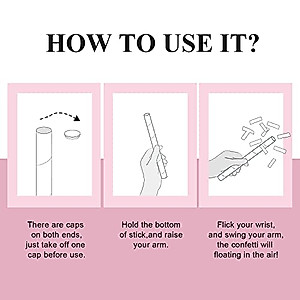 Battife 10Pack White Confetti Wands, Confetti Shoot Poppers, Tissue Paper Confetti Sticks for Wedding Party Celebrations, Anniversary, Birthday, 7.8inch