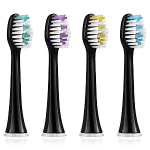 CALLYSONIC Sonic Rechargeable Electric Toothbrush, 48,000VPM Rechargeable Toothbrushes with Normal, Sensitive, Massage Modes, 4 Replacement Brush Heads for Adults Kids - Black