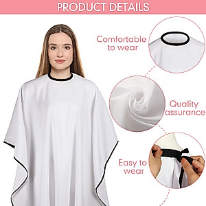 JenPen 6 Pcs Waterproof Hair Styling Cape Salon Barber Cape Hairdresser Haircuting Cape Adjustable, 47" x 59"(Black, White, Pink)