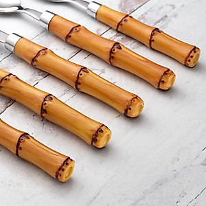 Bamboo Plastic 20 Piece Flatware Set