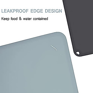 Toddler Placemat, Silicone Placemats for Kids Toddler Children Reusable Non-Slip Table Mats Baby Food Mats for Restaurant, 2 Set,Darkgrey&LightGrey