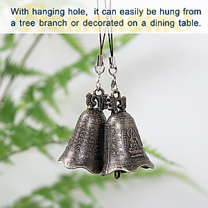 Framendino, 10 Pack Mini Pray Buddha Feng Shui Bell Pendant for Crafts Home Garden Decorative Bronze