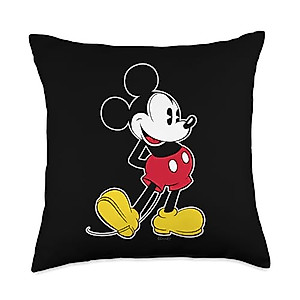Disney Mickey Mouse Classic Pose Black Throw Pillow