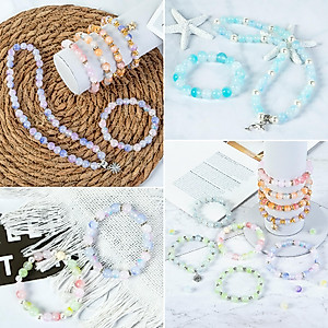 Acerich 700Pcs Glass Beads for Jewelry Making, 24 Color 8mm Glass Crystal Beads Friendship Bracelets Making Kit for DIY Earrings Necklaces Rings