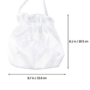 Satin Bridesmaid Handbag Money Bag Bridal Dolly Bag Wedding Party Handbag Bridesmaid Flower Decorated Dolly Bag Bridal Purse for Wedding Bridal Dolly Bag Favor Bridesmaid Dolly Bag
