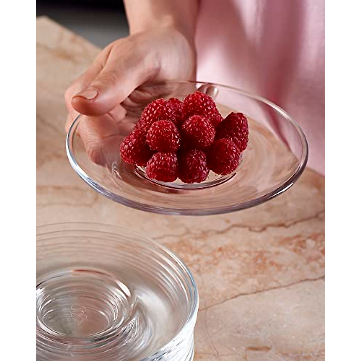 Pasabahce Premium Clear Glass Plate Saucers Set of 6, Safe in Microwave, Great for Servicing Cookies, Snacks, Fruits, Coffee, and Tea Cups, Housewarming Idea