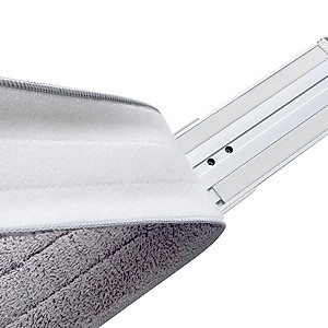 CQT Commercial Flat Microfiber Floor Mop Cleaning System 20" Inch Wet Dry and Dust Hardwood with 4 Washable Pads Cleaner for Laminate Tile Stainless Steel Handle and Extension (PT15 New)