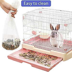 upcessory 100 pcs Disposable Cage Liners, Clear Plastic Rabbit Cage Liner Bag, Universal Toilet Film for Bunny, Hamster, Totoro, Hedgehog, Guinea Pig and Small Animals