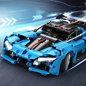Vortix Technic Sports Car Model Building Blocks, 1/14 MOC Speed Champions Racing Car Building Kit, Construction Vehicle Toys for Adults Kids, Compatible with Lego Technic (1080PCS)