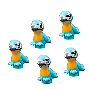 LEGO 5 pcs NEW FRIENDS TROPICAL EXOTIC BLUE BIRD Macaw Toucan Medium Azure Animal Minifigure Figure Minifig Part Piece Cute boy girl Pet shop parrot