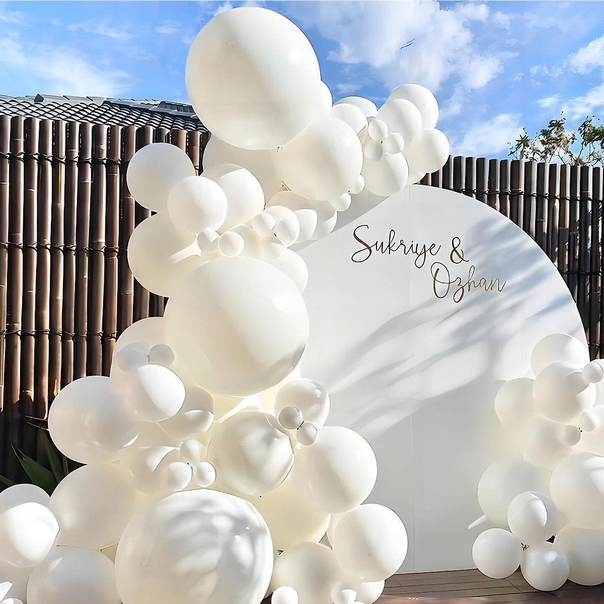 110pcs White Balloon Garland Arch Kit,18 12 10 5 Inch Different Sizes Pack White Latex Party Balloons for Wedding Birthday Bridal Shower Anniversary Party Decorations