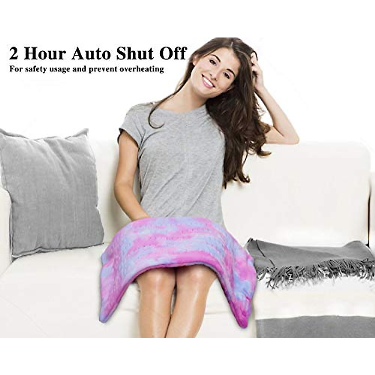 Heating Pad XL King Size by ZXU - Extra Large 12” x 24” - Ultra-Soft Heated Pad with Moist & Dry Heat Therapy Options & Auto Shut-Off - for Neck, Back, Shoulder, Menstrual Pain & Sore Muscle Relief