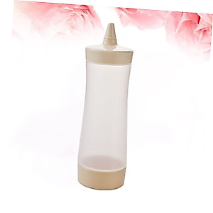 Anneome 3pcs Dressing Condiments Vinegar Oil and Bottle Squirt Squeeze Crafts Beige Reataurant Bbq Condiment With Dispenser Tip Clear Jam Kitchen Dressings Syrup Sauces Dispensers Mustard