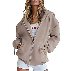 AUTOMET Womens Zip Up Hoodies Long Sleeve Fall Oversized Sweatshirts Fleece Y2K Jacket with Pockets 2024 Fashion Clothes