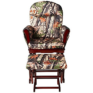 Artiva USA Wood Glider Chair and Ottoman Mircofiber Cushion Set