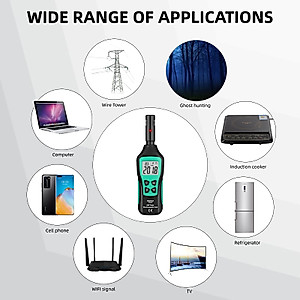 Mastfuyi EMF Meter, Electromagnetic Radiation Detector, Digital LCD EMF Detector, EMF Tester for Ghost Hunting, Home, Office, Outdoor, Indicator Lights, Audible Alert