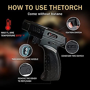 ROWSROY Cocktail Smoker Kit, Old Fashioned Smoker Cocktail Kit for Drinks, Bourbon Smoker Lover, 4 Flavor Wood Chips for Whiskey and Bourbon with Torch (Excludes Butane) Holiday gift, Gifts for Men