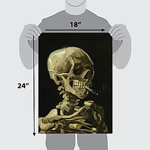 Palace Learning Vincent Van Gogh (Skull with Cigarette, 1885) Art Poster Print - 18 x 24 LAMINATED - Van Gogh Skeleton