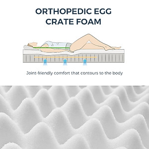 MAXYOYO 6" Full Size Futon Mattress, Egg Crate Memory Foam Mattress for Pressure Relief Reversible Sleeper Sofa Bed, Floor Mattress for Adults, Thick Futon Sofa Couch Bed, Dark Grey