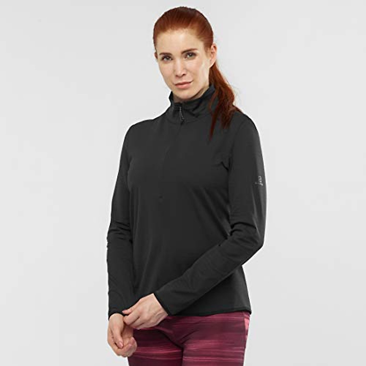 Salomon Women's Standard Outrack Half Zip, Black, Large