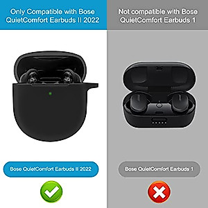 SZJCLTD Silicone Case for Bose QuietComfort Earbuds II 2022, Protective Shock-Absorbing Skin Cover Case with Keychain Carabiner for Bose QuietComfort Earbuds 2 (Midnight Blue)