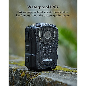 Losfom WD7 2K Body Camera, GPS 128G Body Worn Camera, Built-in 4600MAH Battery for 16H Recording, 1440P Body Mounted Camera，IP67 Waterproof Cam, Wearable Camera for Outdoor,Sport, Home