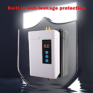 Tankless Electric Water Heater 110V 3000W Under Sink On Demand Instant Hot Water Heater for Kitchen Bathroom Washing (White)