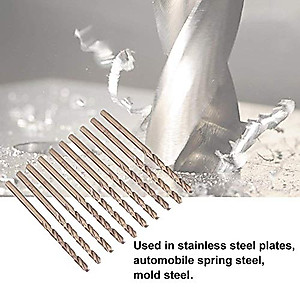 ZLYY HSS Cobalt Drill Bit, 1mm Diameter Twist Drill bits, Split Point for Drilling Metal Steel Aluminum 10Pcs