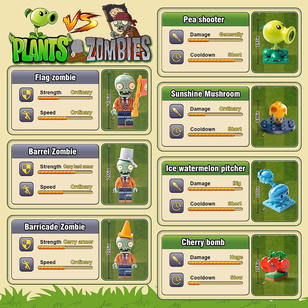 Maikerry 933 PCS PVZ Time Travel Set - Plants & Zombies Action Figures, Toys for Game Fans, Party & Birthday Gifts for Boys & Girls