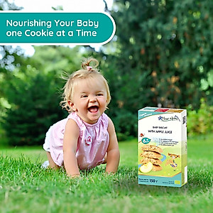 Organic Baby Snacks Bundle. Includes Two-5.3 Oz Boxes of Fleur Alpine Whole Grain Biscuits with Apple Juice Baby Teething Snacks & Modovik Shopping List. Healthy & Non- GMO Organic Teething Biscuits for Babies 6+ Months.