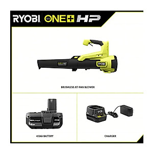 RYOBI (RY40460) 350 CFM 18V Cordless Jet Fan Blower, 4.0 Ah Battery and Charger