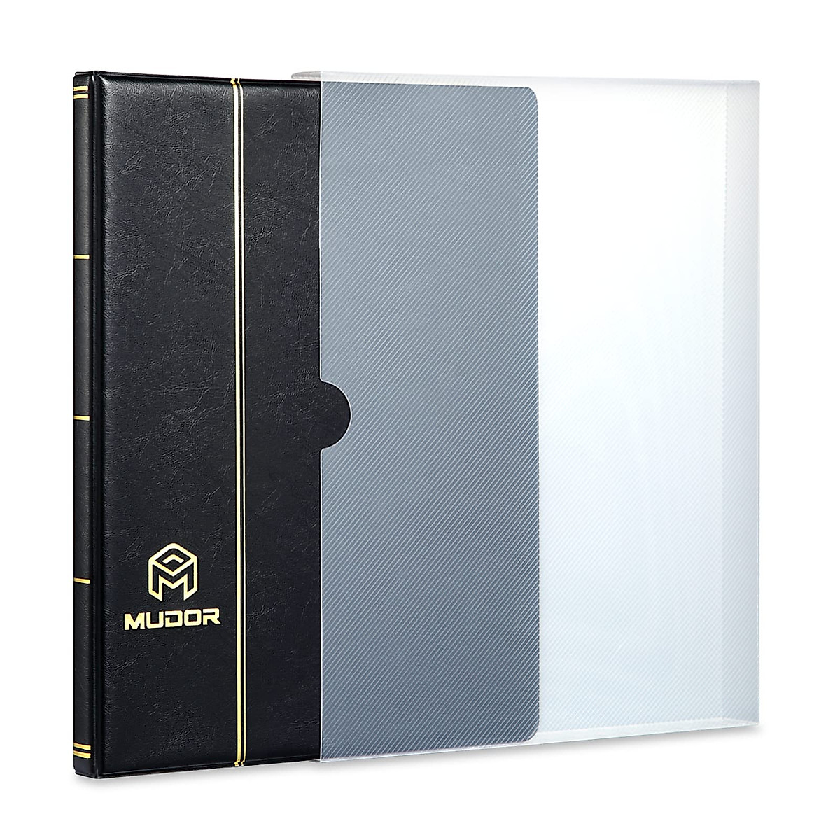 MUDOR Stamp Collecting Album, 7 Rows Pockets Stamp Book for Collectors, 10 Sheets Stamp Stockbook