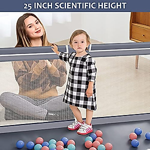 Baby Playpen,VOOI Baby Play Yards, Playpen for Babies and Toddlers,Indoor & Outdoor Playard for Kids Activity Center with Gate,Sturdy Safety Baby Fence(Grey)