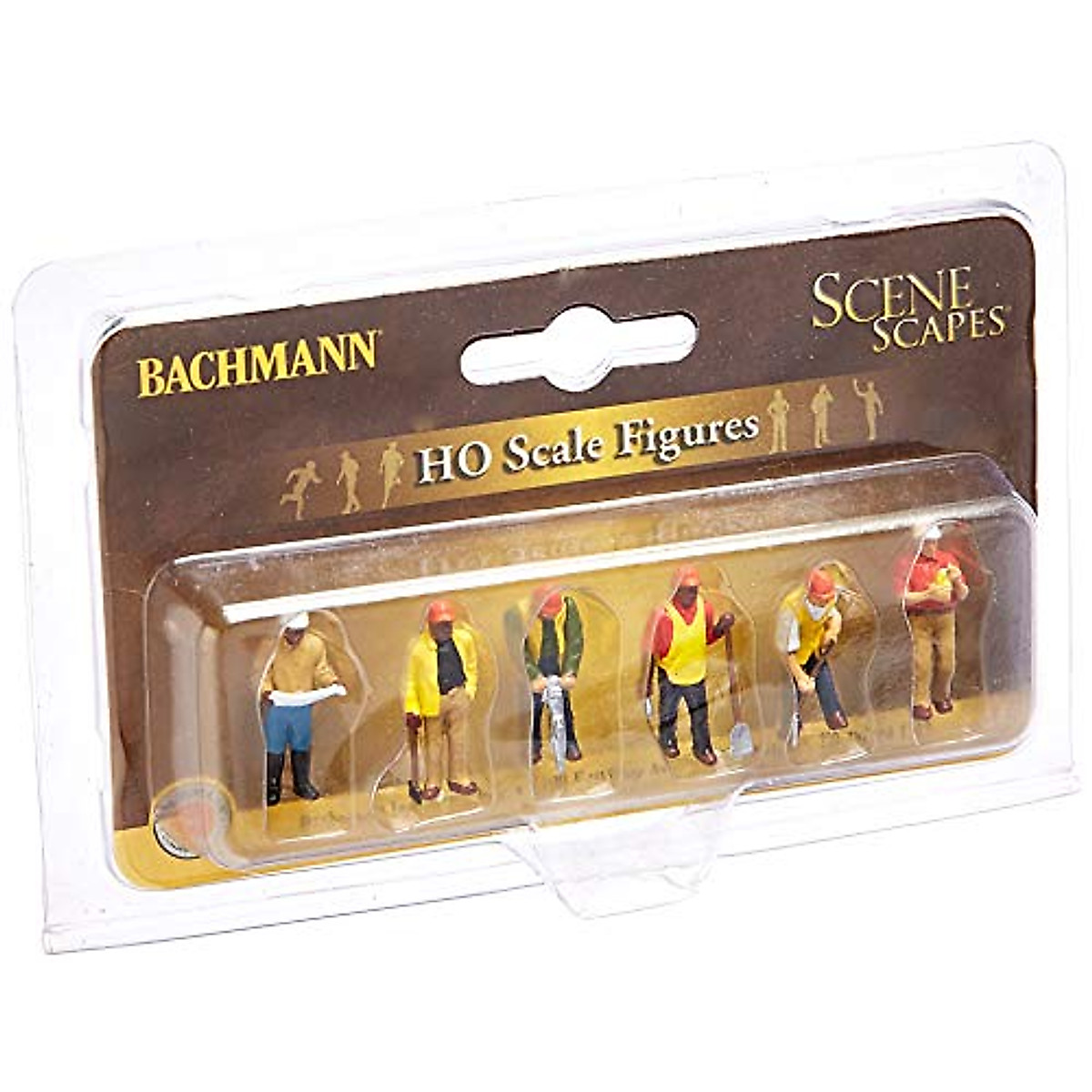Bachmann Scene Scopes-Miniature Figures-Civil Engineers (6Pcs/Pak) HO Scale, Multicolor