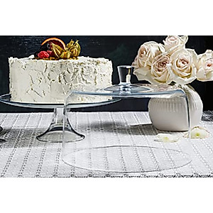 Barski - Euorpean Quality Glass - Extra Large Glass - Clear - Cake Dome - 11.5" Diameter - Made in Europe