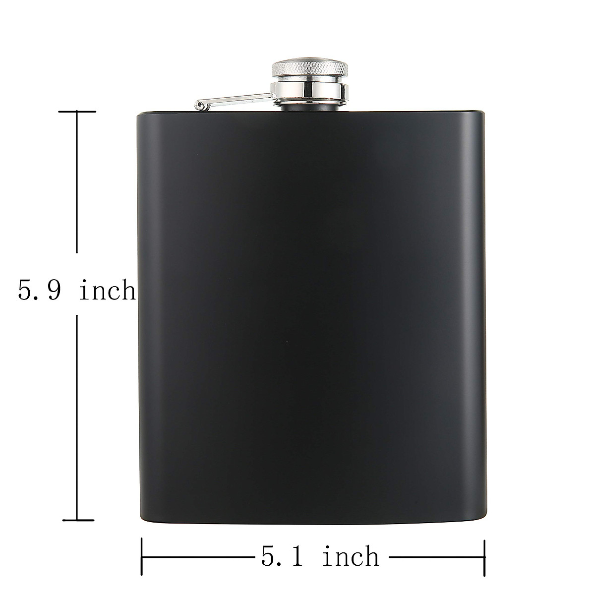 TOX TANEAXON 18 oz Matte Black Large Capacity Stainless Steel Whiskey Hip Flask for Liquor