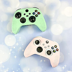 BelugaDesign Pastel Skin Cover for Controller | Soft Sleeve Shell Case with Textured Grip | Compatible with Xbox Series X/S and Xbox One (Pink + Green)