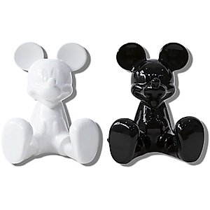 Jerry Leigh Sitting Mickey Mouse Black and White Salt and Pepper Shaker Set, Cute Disney Ceramic Shakers Kitchen Accessories and Decor, Set of 2