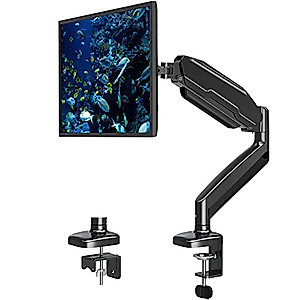 MOUNT PRO Single Monitor Desk Mount - Articulating Gas Spring Monitor Arm, Removable VESA Mount Desk Stand with Clamp and Grommet Base - Fits 13 to 32 Inch LCD Computer Monitors, VESA 75x75, 100x100
