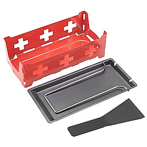 Cheese Raclette, Portable Non-Stick Candlelight Raclette Pan with Spatula, Mini Cheese Melter Pan Tray Barbecue Home Kitchen Grilling Tool(Red)